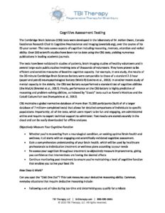 Cognitive Assessment Testing – TBI Therapy