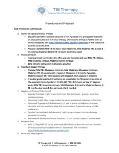 Procedures and Protocols – TBI Therapy