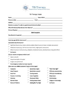 TBI Therapy Intake – Ethos – TBI Therapy